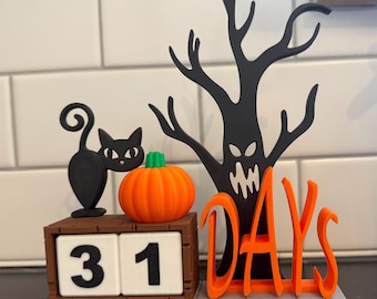 Lighted Halloween Countdown, Spooky Fun Fall Decor, 3D Printed With ...