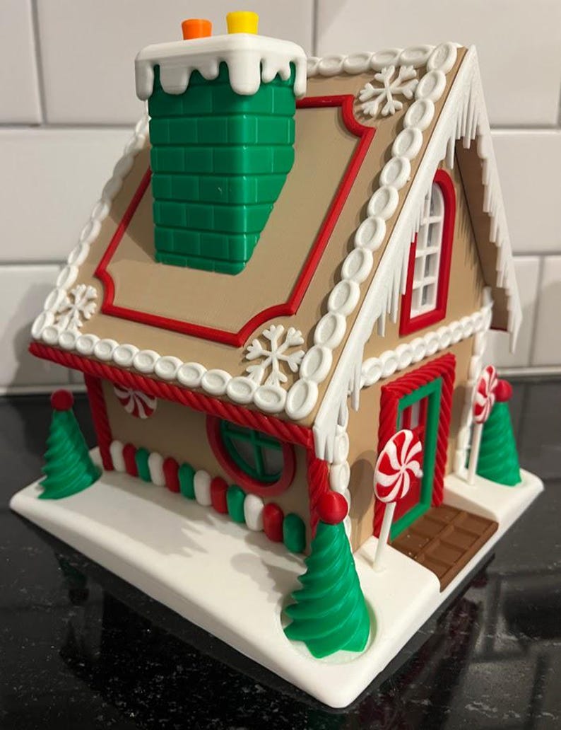 Festive 3D Printed Gingerbread House Kit – Perfect for Family Bonding ...