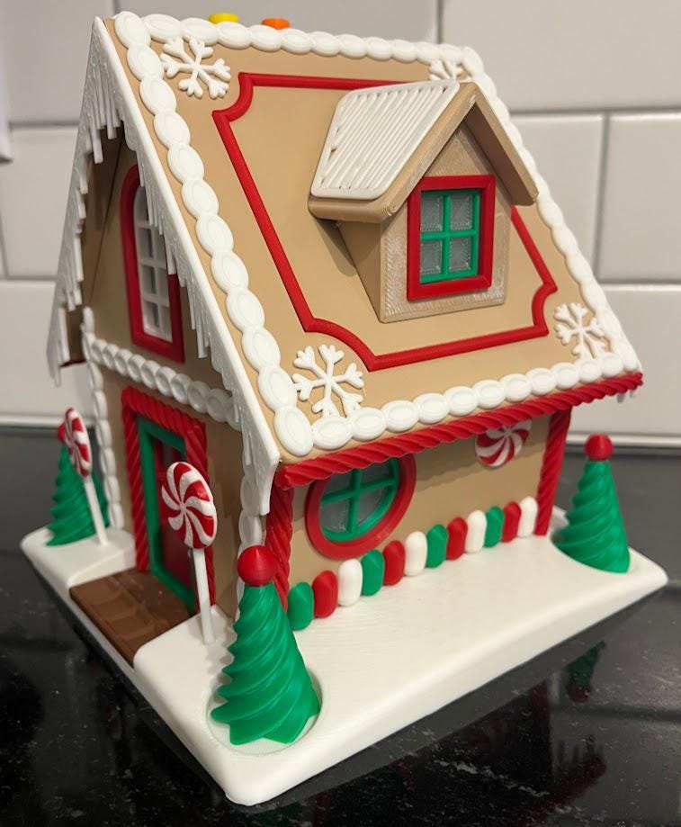 Festive 3D Printed Gingerbread House Kit – Perfect for Family Bonding ...