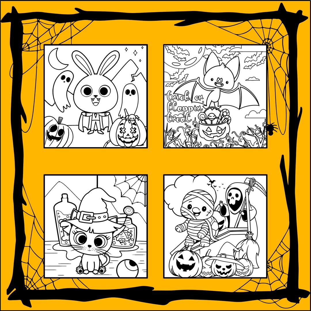 Color Me Spooky - Kids Coloring Book - Etsy