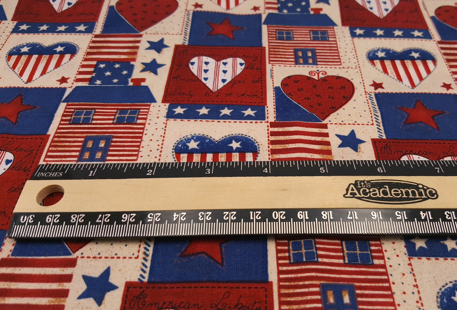 Patriotic Cozy Country Blocks Hearts Stars and Homes Red - Etsy.de