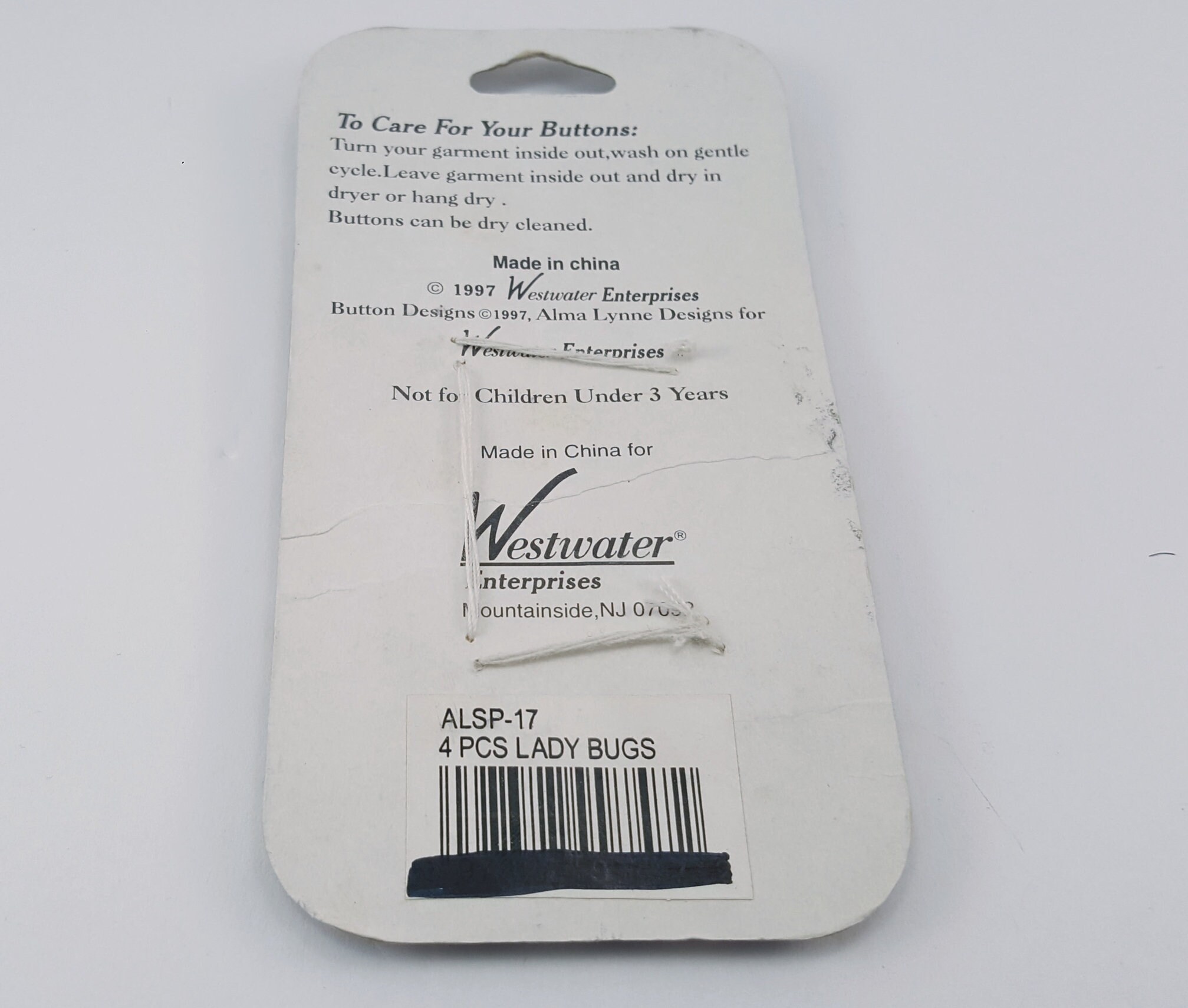 Vintage 1990s Alma Lynne Ceramic Square Buttons in Blue and White With ...