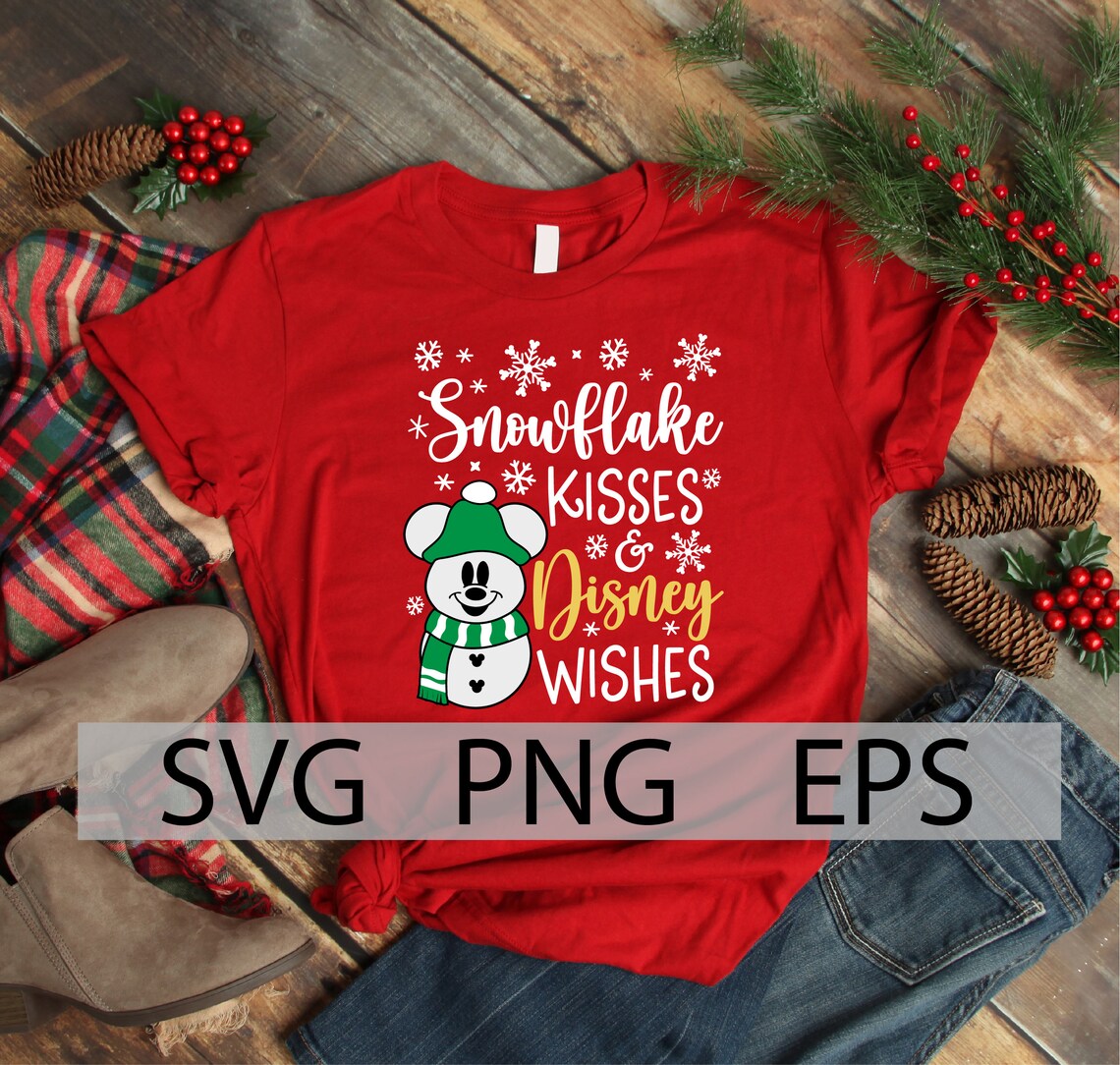 Mickey Snowman SVG Mickey Christmas PNG Mickey Snowflake - Etsy