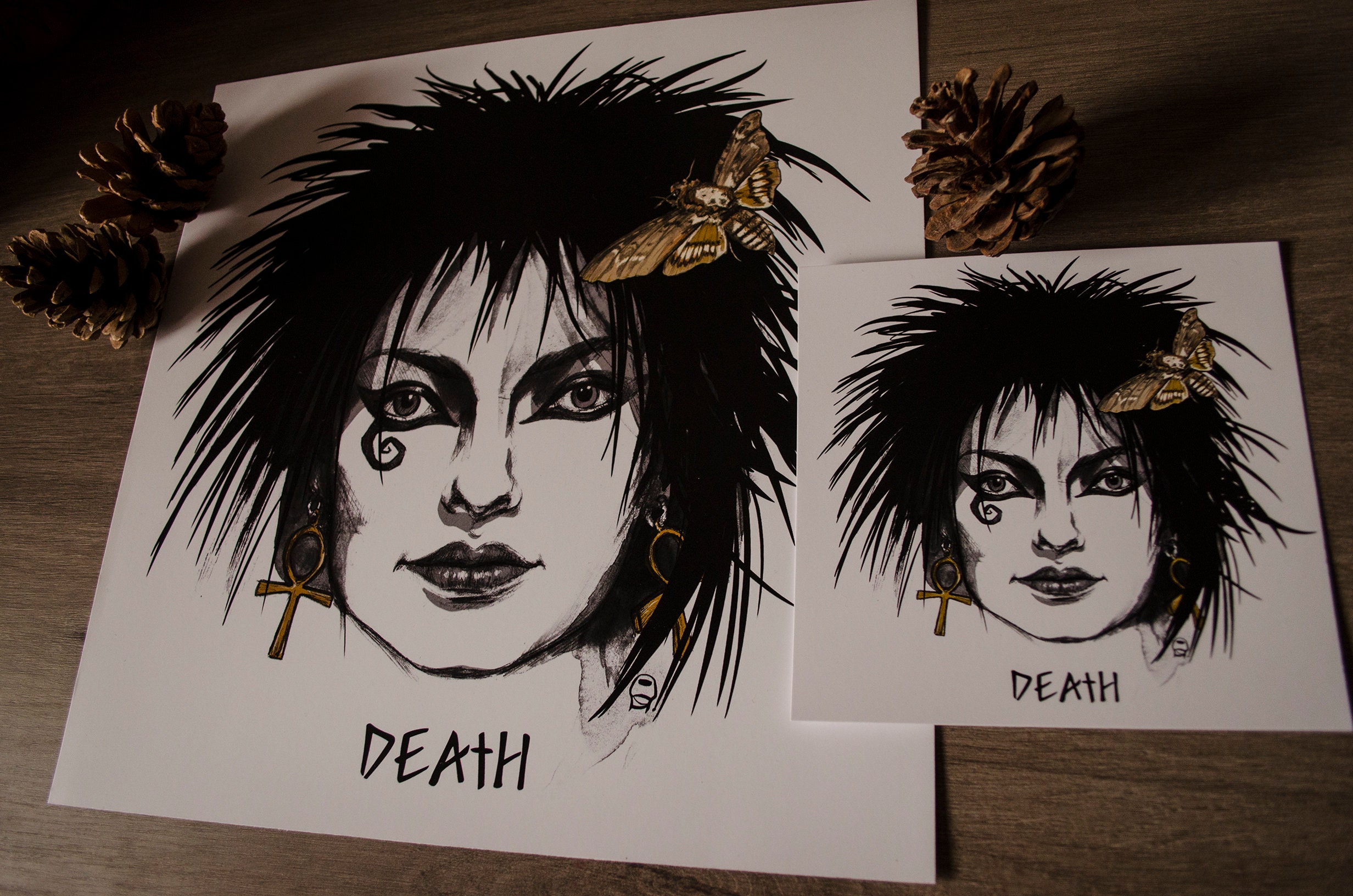 Ilustración The Sandman Death firmada. Illustration. Print - Etsy France