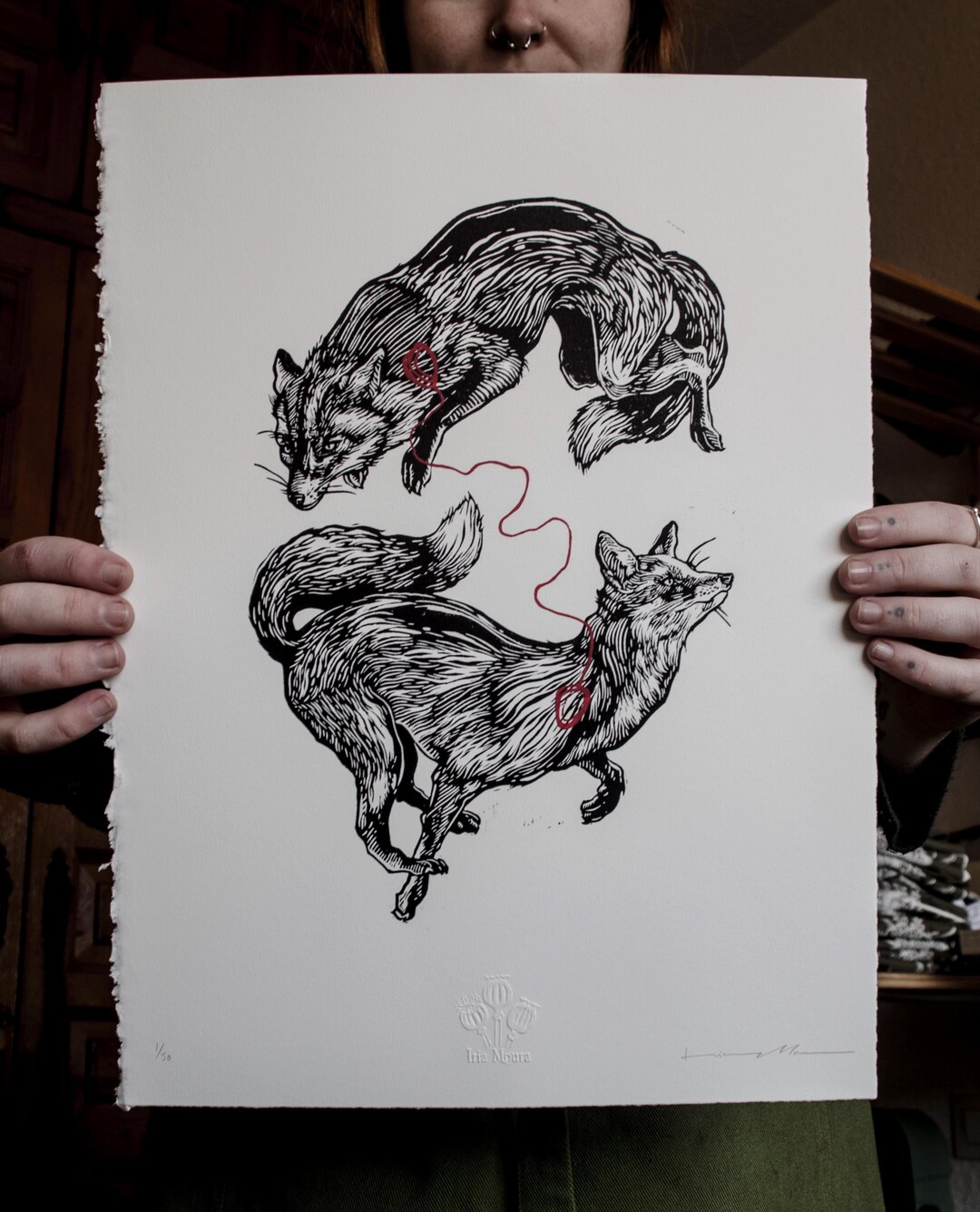 Vulpes. Linograbado Y Serigrafía Estampados a Mano. Edición Limitada De ...