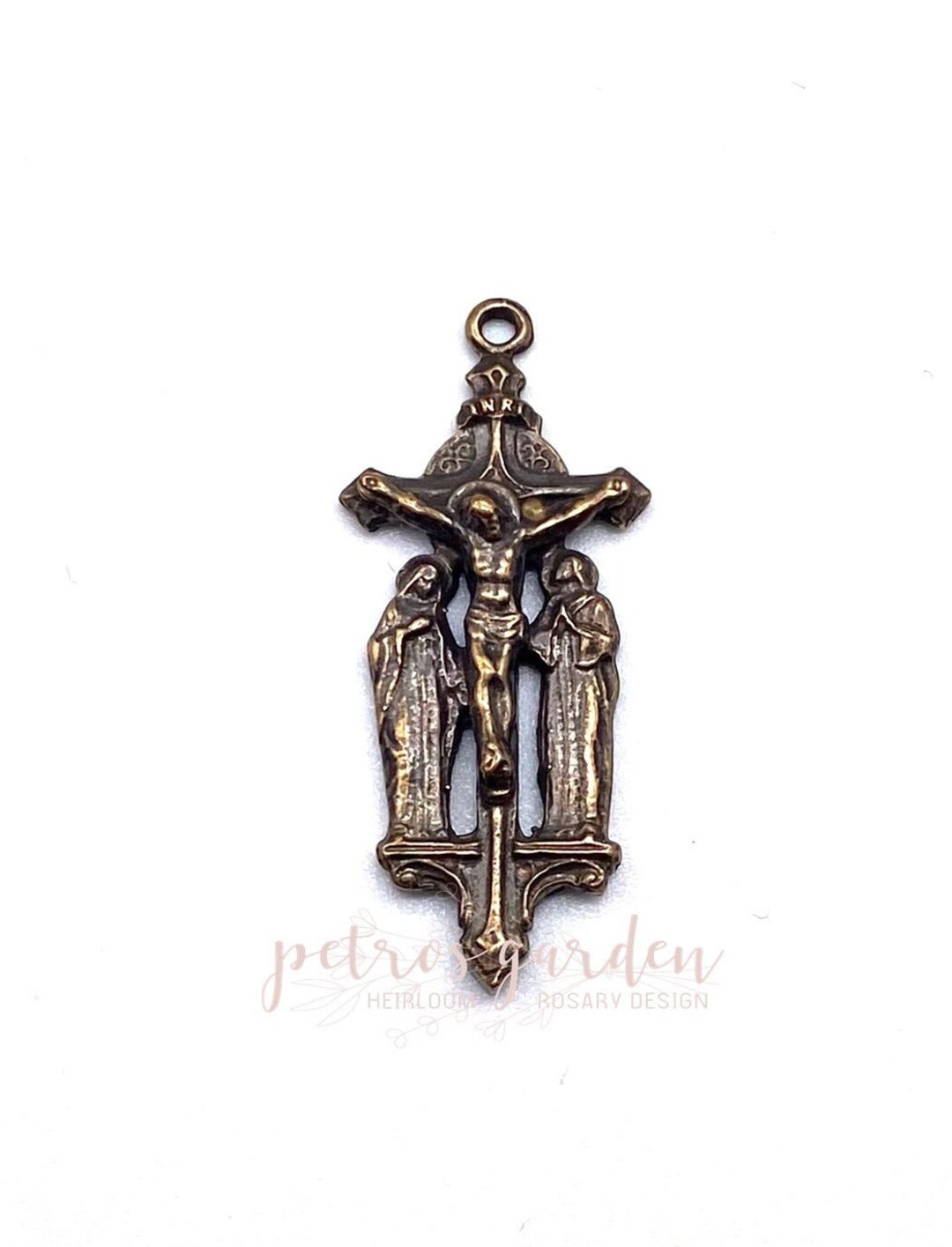 Solid Bronze FOOT of THE CROSS Crucifix Rosary Parts Catholic Pendant ...