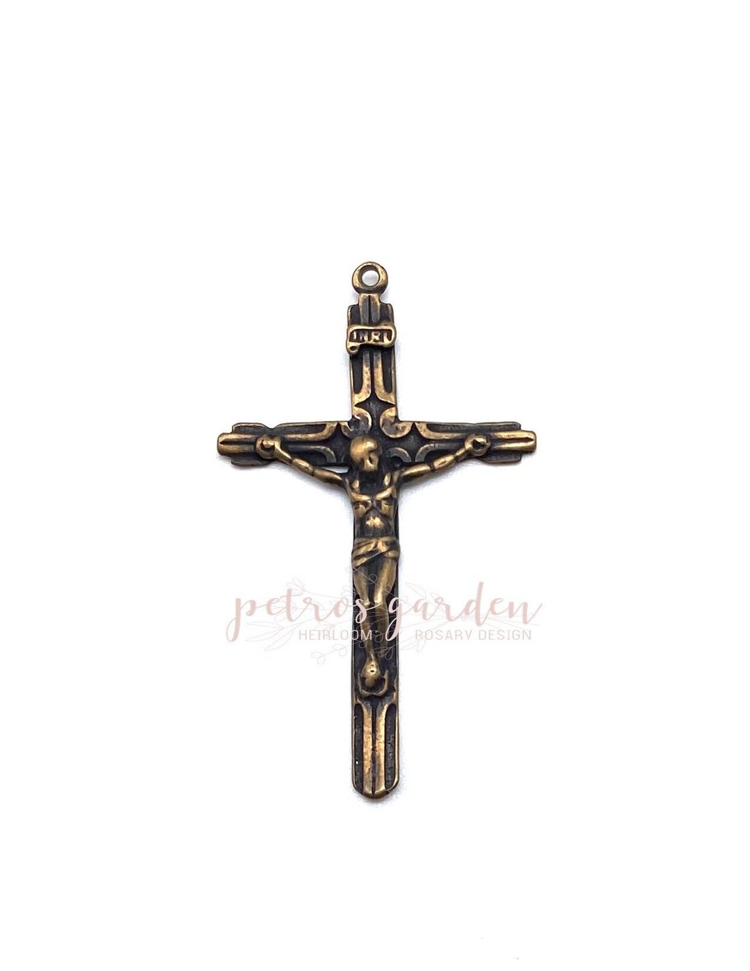 Solid Bronze SLIM STRAIGHT Crucifix Rosary Crucifix Rosary Parts ...