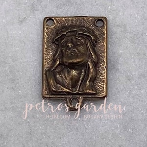 Solid Bronze HOLY FACE of JESUS Scapular Rosary Centerpiece Rosary ...