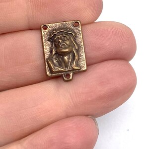 Solid Bronze HOLY FACE of JESUS Scapular Rosary Centerpiece Rosary ...