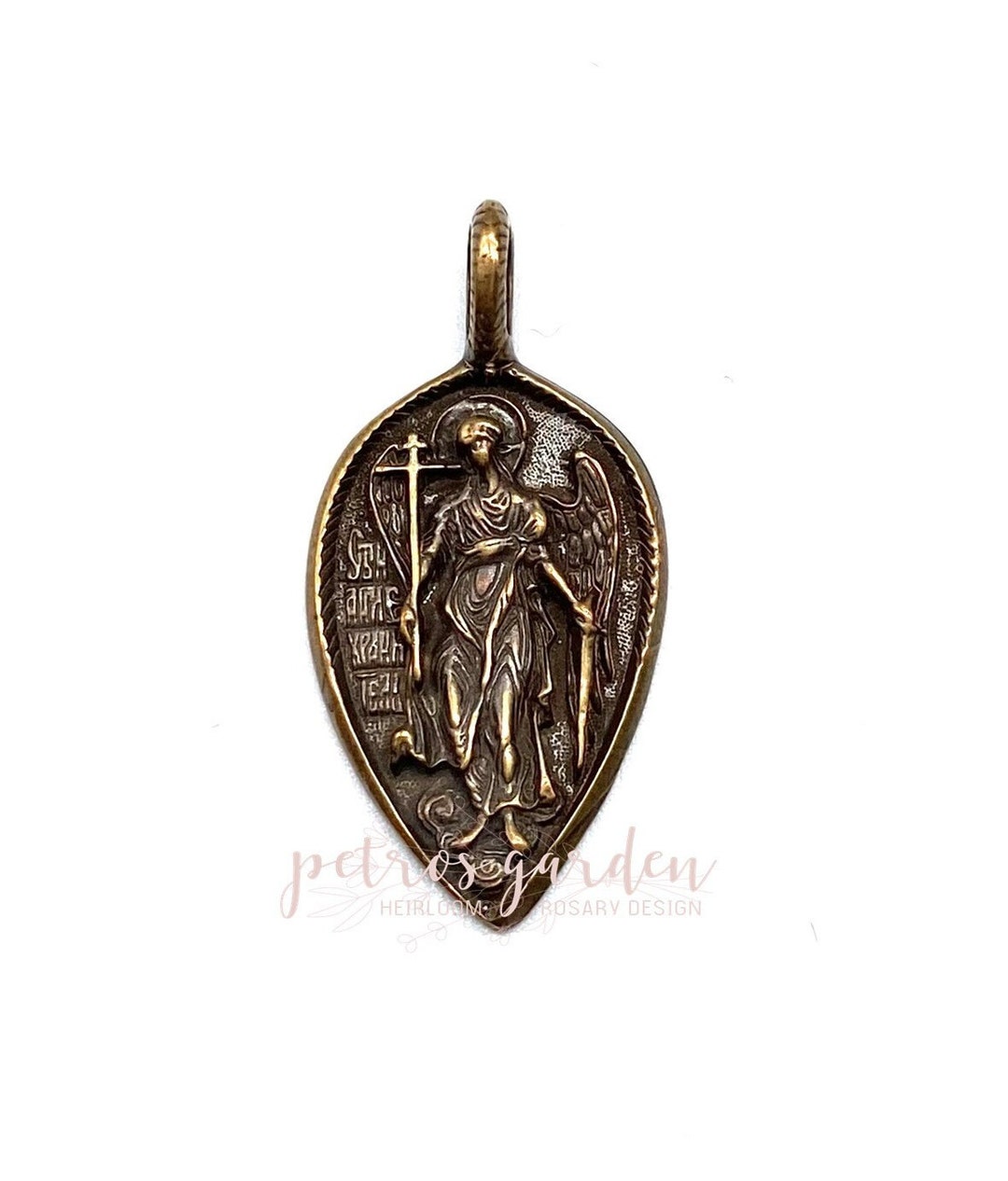 Solid Bronze SAINT MICHAEL Leaf Catholic Medal, Catholic Pendant ...