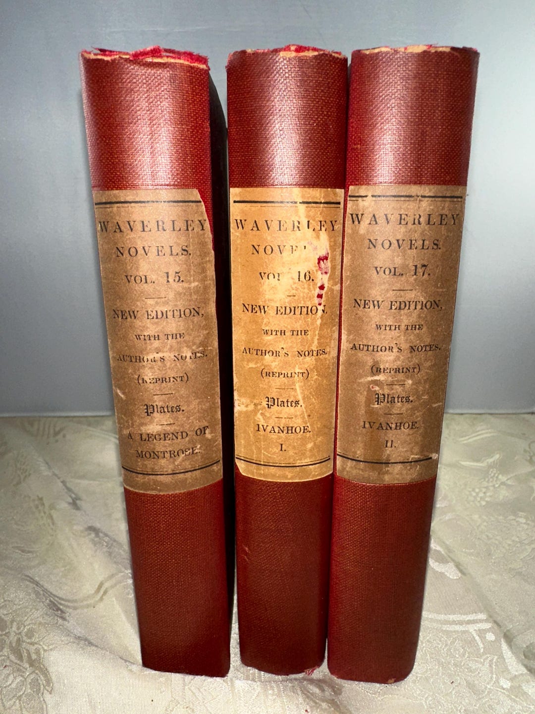 Antique Waverley Novels, 3 Book Set by Sir Walter Scott, Vols 15, 16 ...