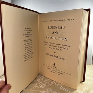Rousseau and Revolution by Will and Ariel Durant, 1967 Simon and ...