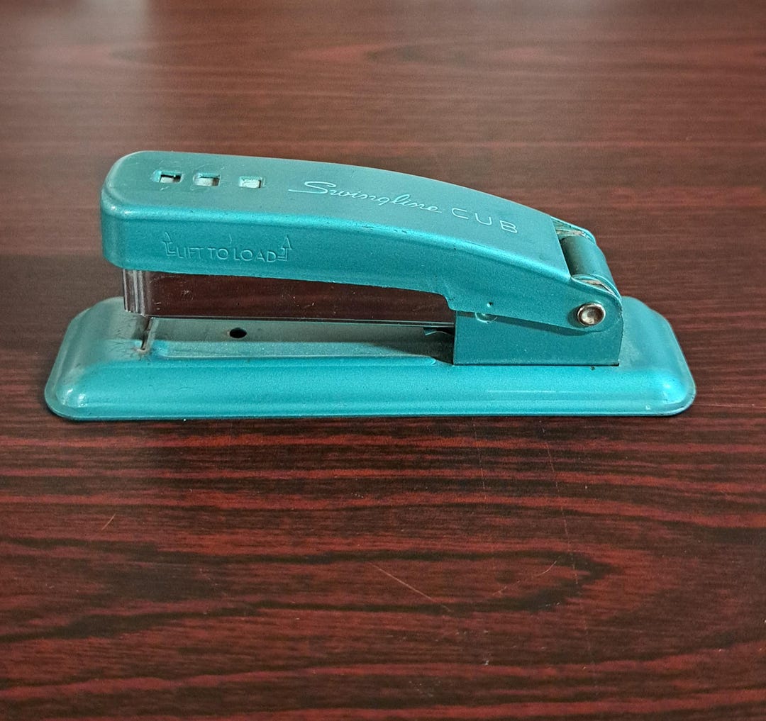 VINTAGE Swingline CUB Model 77 Mini Stapler | Blue Green Teal - Etsy