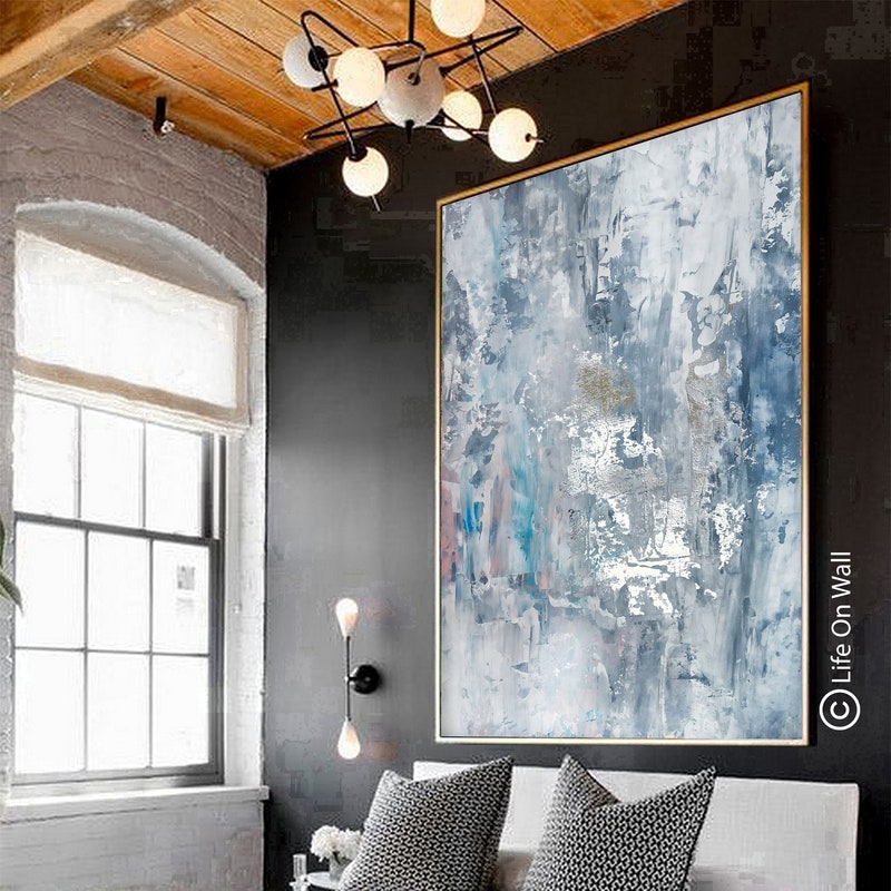 Blue and Silver Wall Art - Etsy
