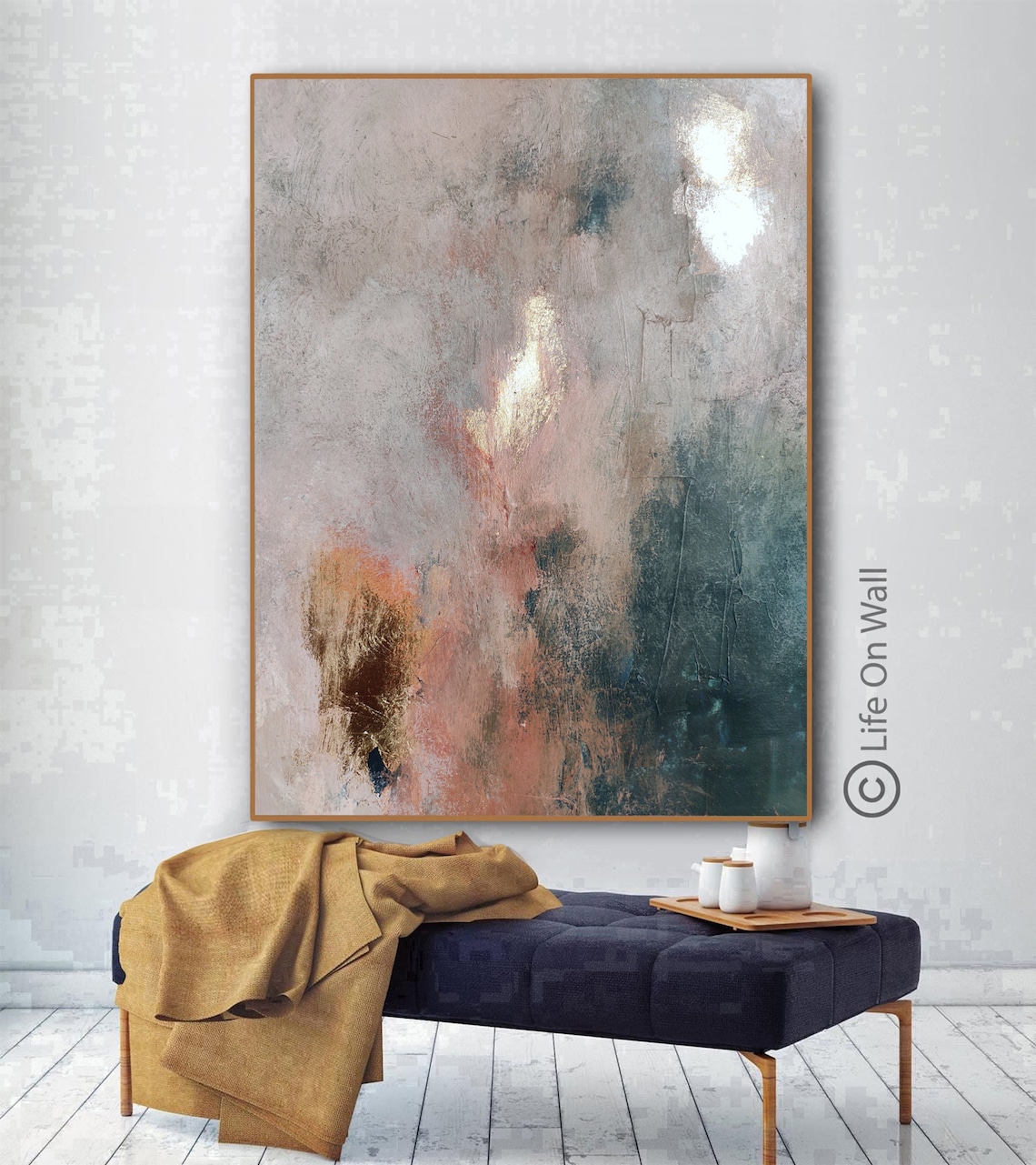 Gold Leaf Abstract Painting Hand Painted Textured Abstract - Etsy