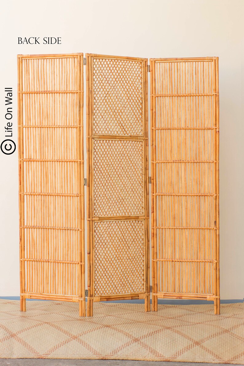 Handcrafted Cane Partition 3 Fold Cane Room Divider Rattan - Etsy