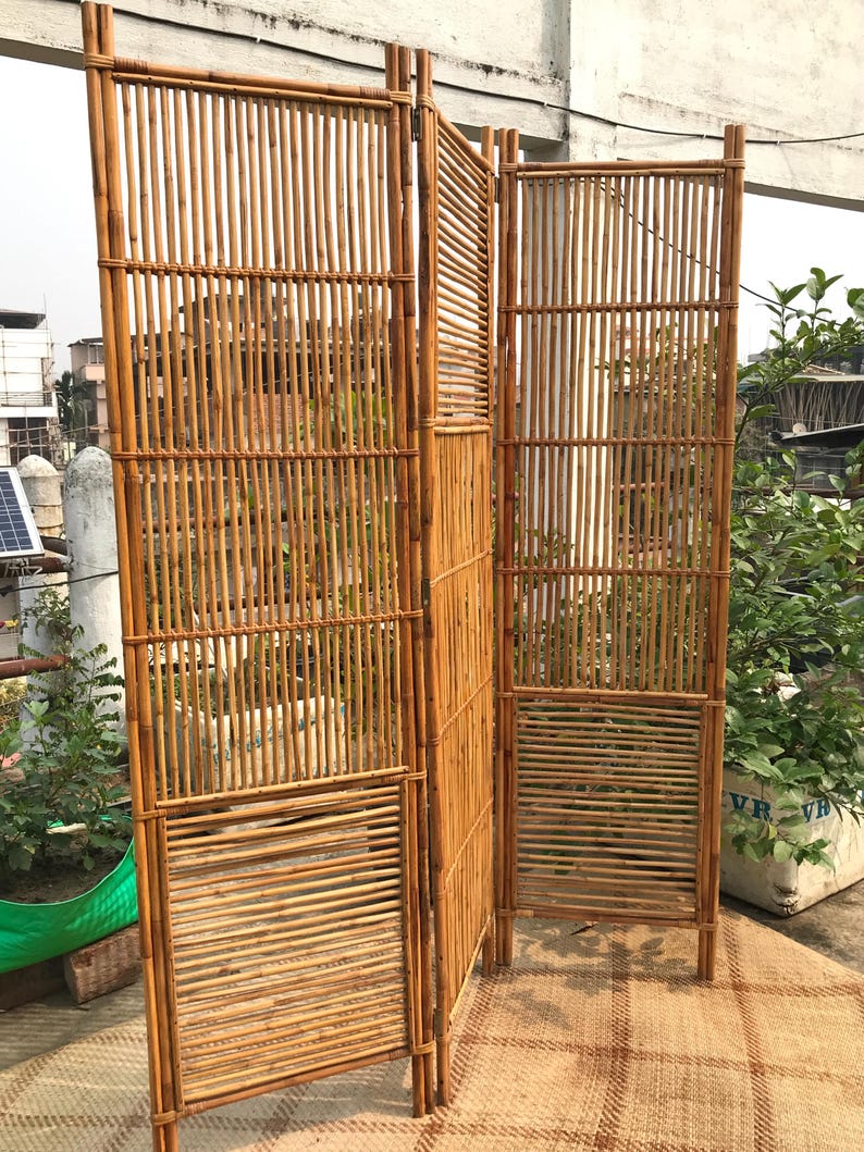 Cane Room Divider 3 Panel | Handcrafted Bohemian Screen - Etsy UK