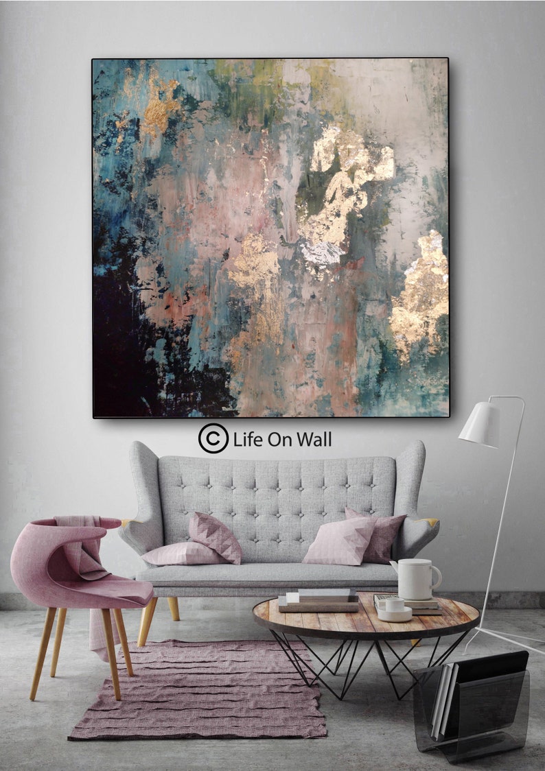 Gold Leaf Abstract Painting Hand Painted Abstract Painting - Etsy