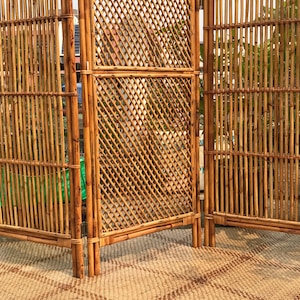 Handcrafted Cane Partition | 3-fold Cane Room Divider | Rattan Cane ...