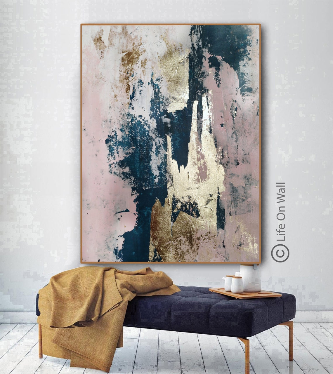 Gold Foil Abstract Art Hand Painted Original Textured - Etsy