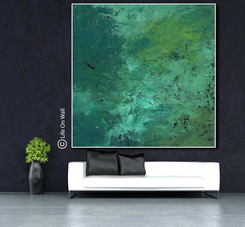 Abstract Painting Green / Shades of Green Abstract Art - Etsy