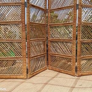 Handmade Cane Room Divider | 4-panel Rattan Partition - 6 Feet Height ...
