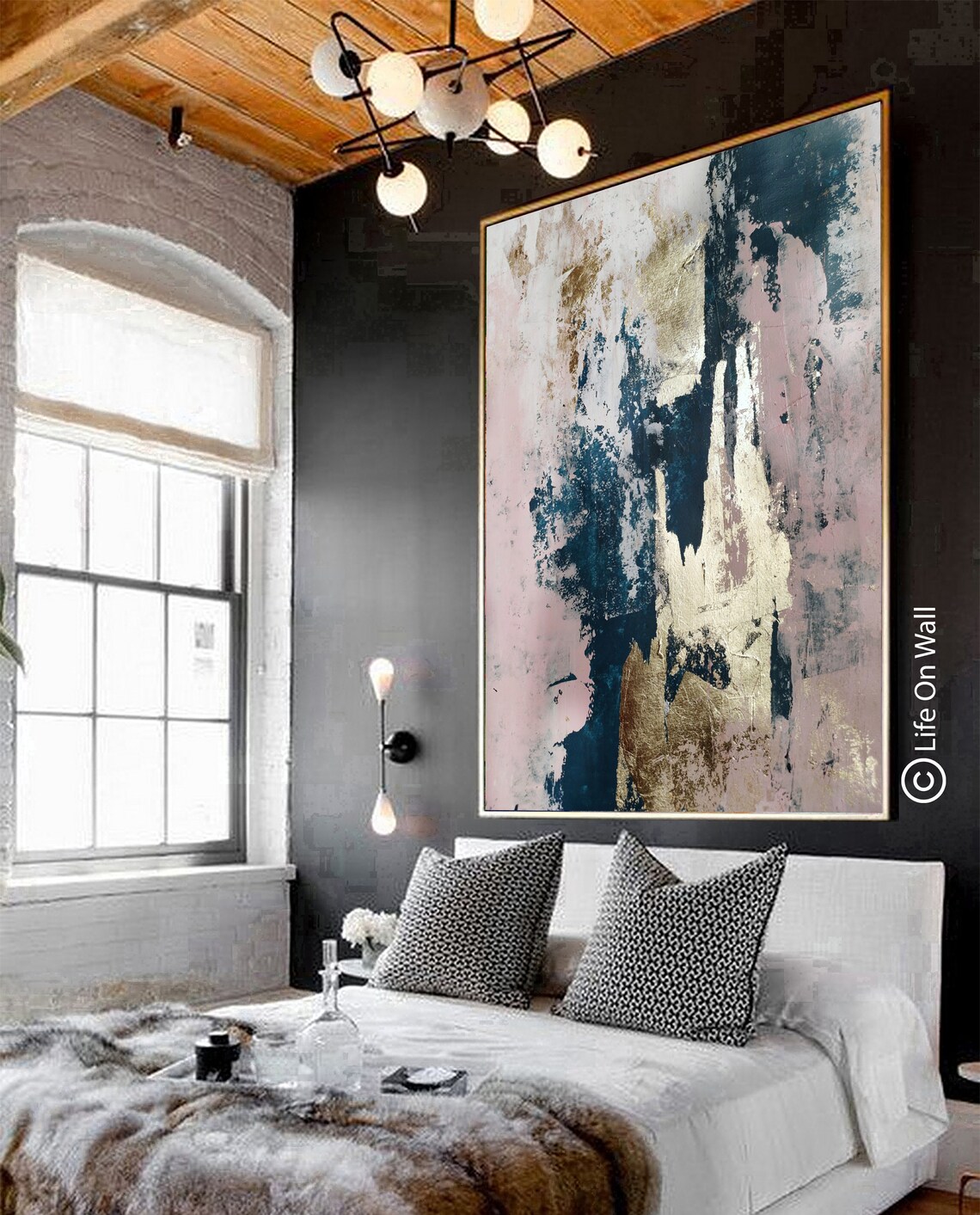 Gold Foil Abstract Art Hand Painted Original Textured - Etsy