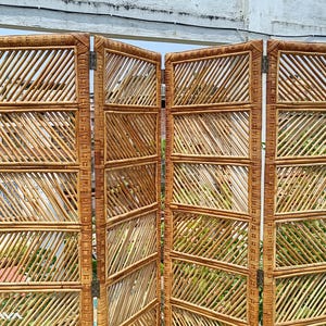 Handmade Cane Room Divider | 4-panel Rattan Partition - 6 Feet Height ...