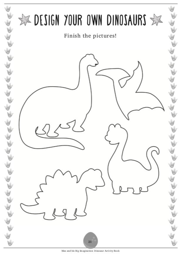 Dinosaur Activity and Colouring Book – Digital Download for Kids – Fun ...