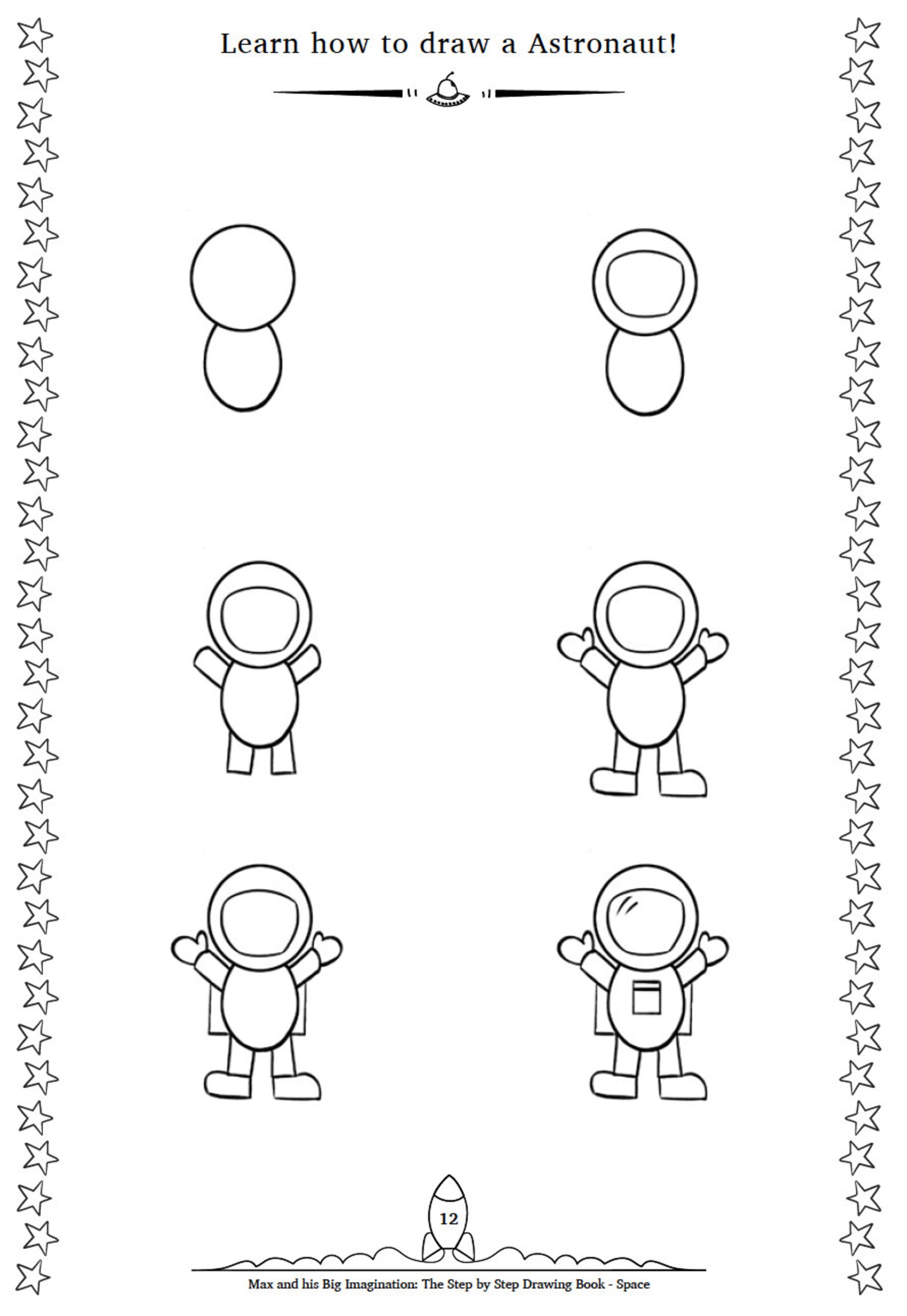 Step-by-step How to Draw Space for Kids – Digital Download – Easy ...