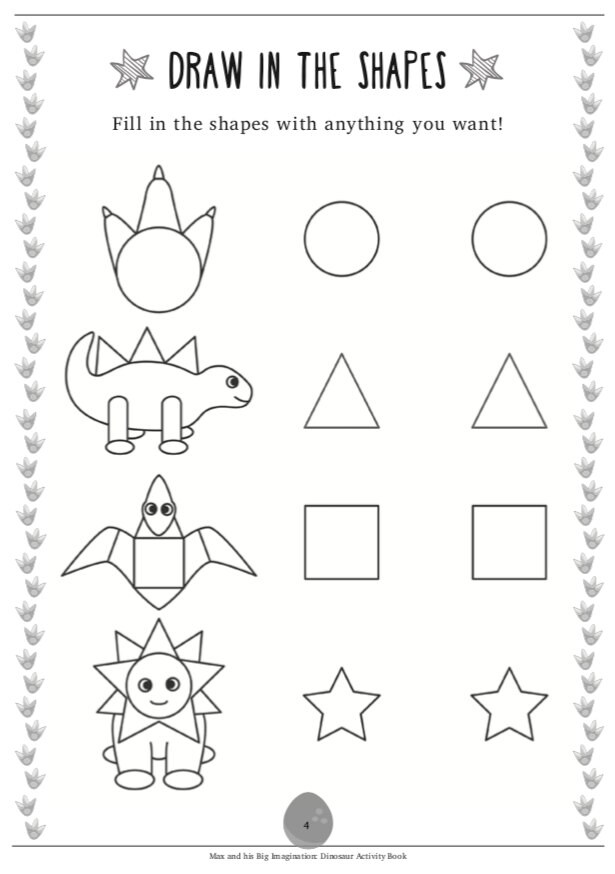 Dinosaur Activity and Colouring Book – Digital Download for Kids – Fun ...