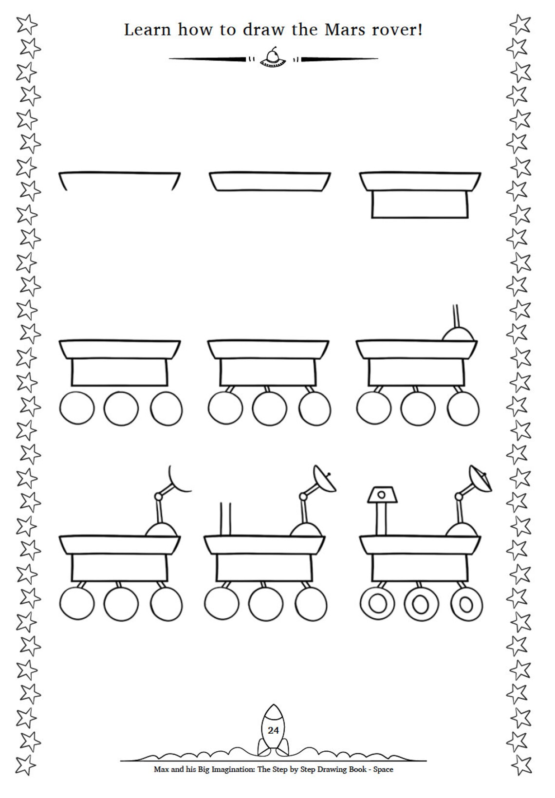 Step-by-step How to Draw Space for Kids – Digital Download – Easy ...