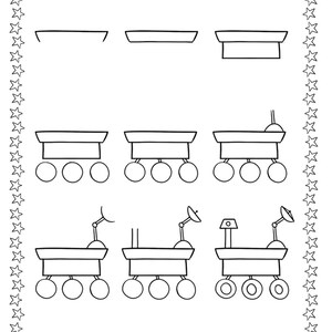 Step-by-step How to Draw Space for Kids – Digital Download – Easy ...