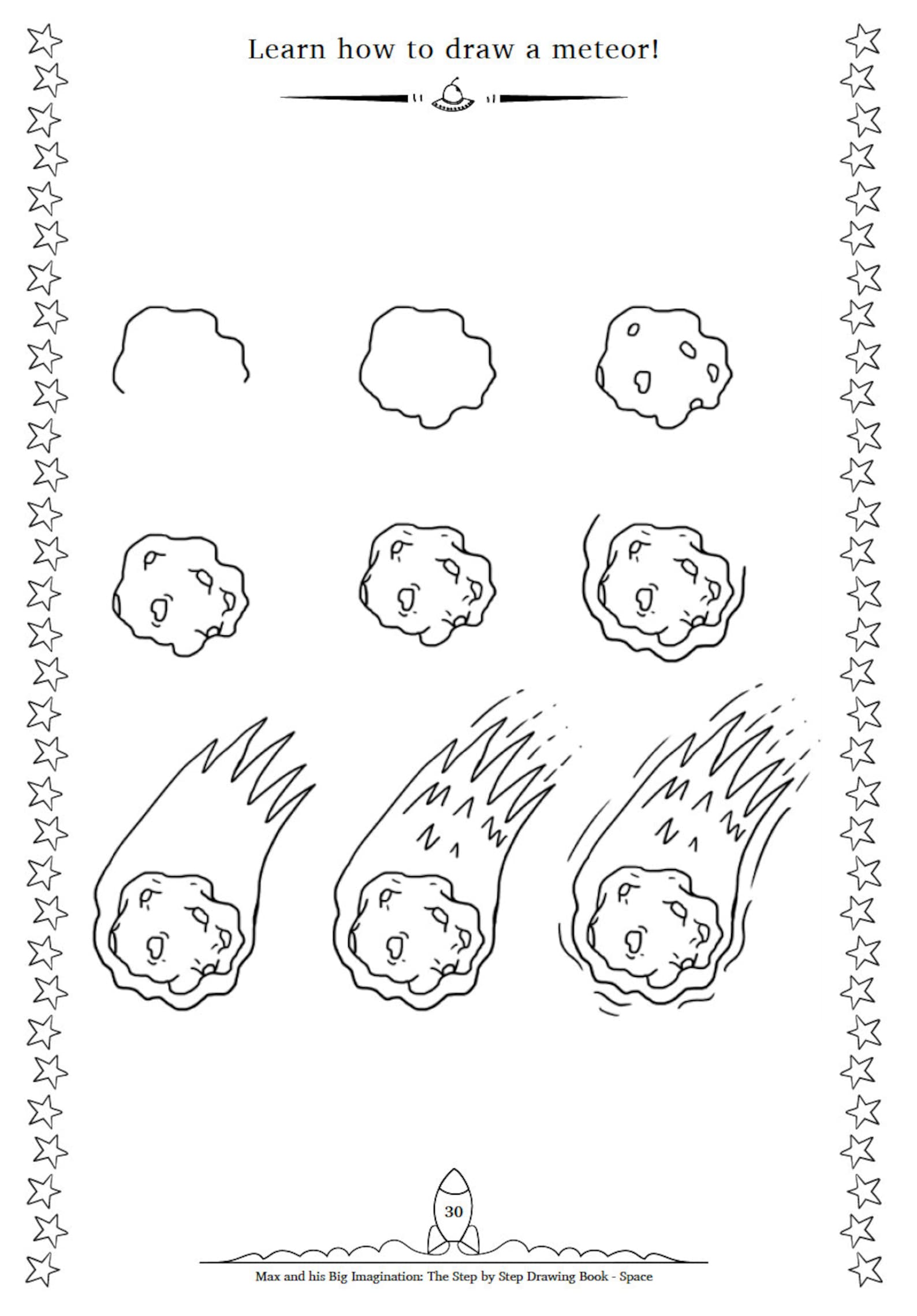 Step-by-step How to Draw Space for Kids – Digital Download – Easy ...