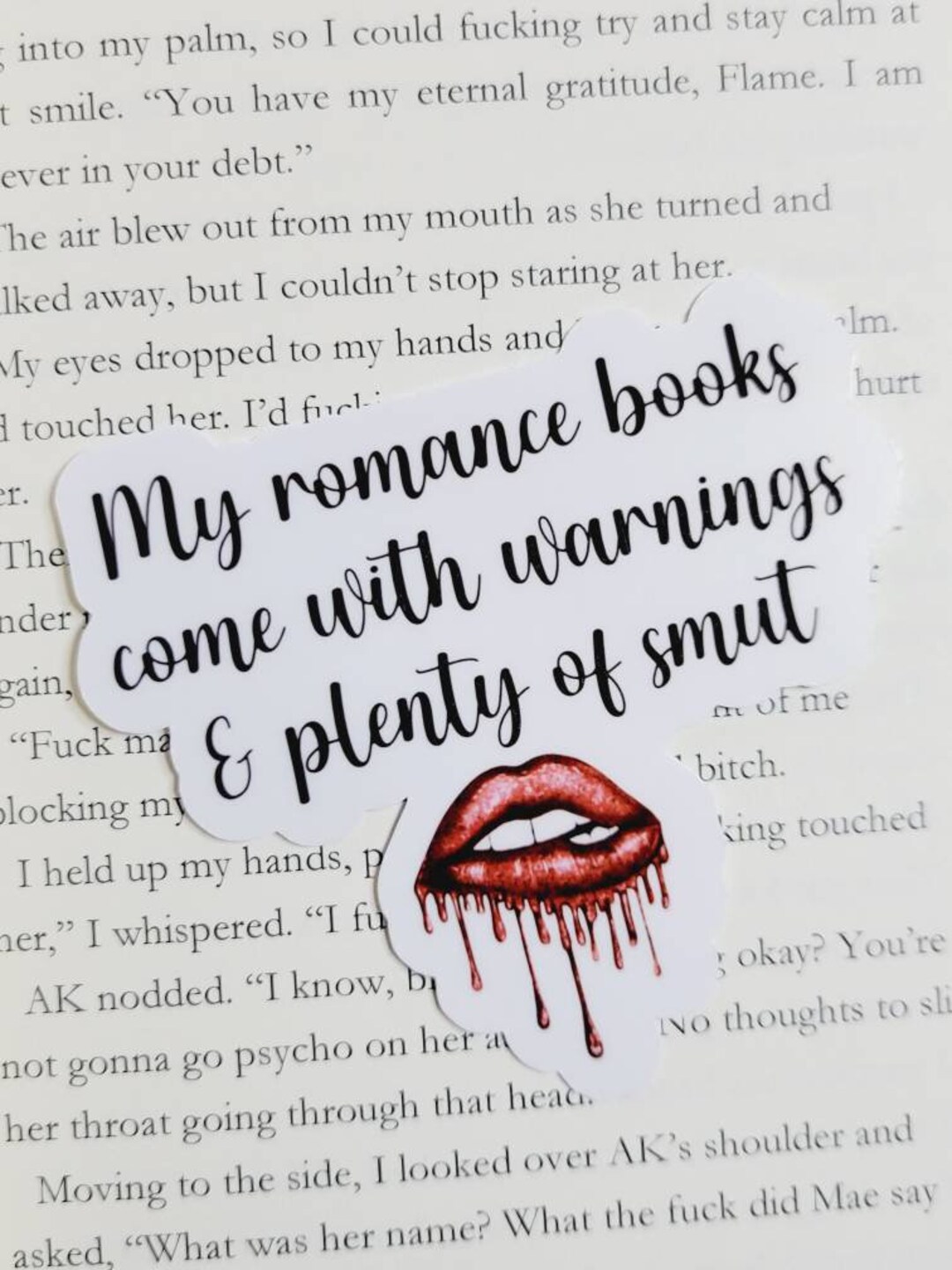 Book Related Sticker-my Romance Books Come With Warnings & Plenty of ...