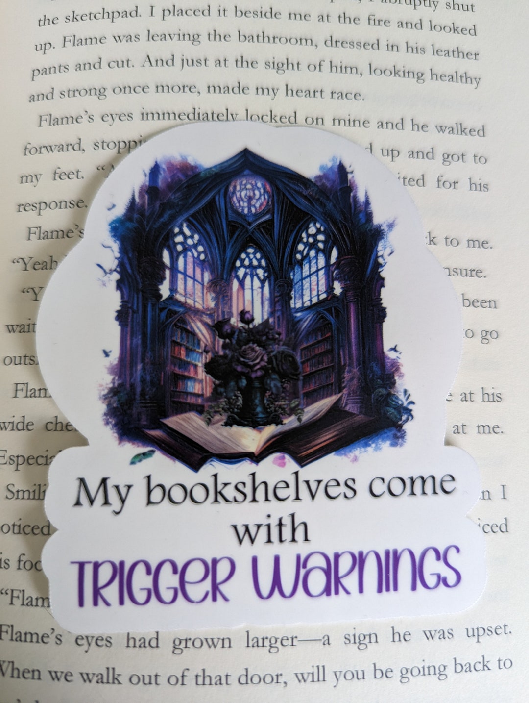 Book Related Sticker-my Bookshelves Come With Trigger Warnings - Etsy
