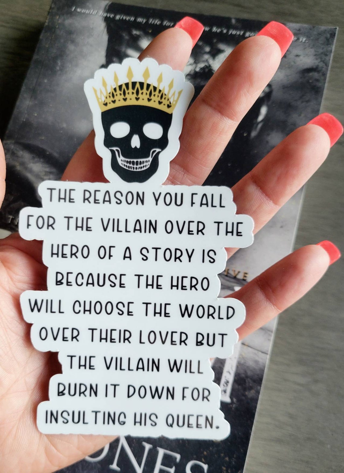 Book Related Sticker-the Villain-dark Romance - Etsy