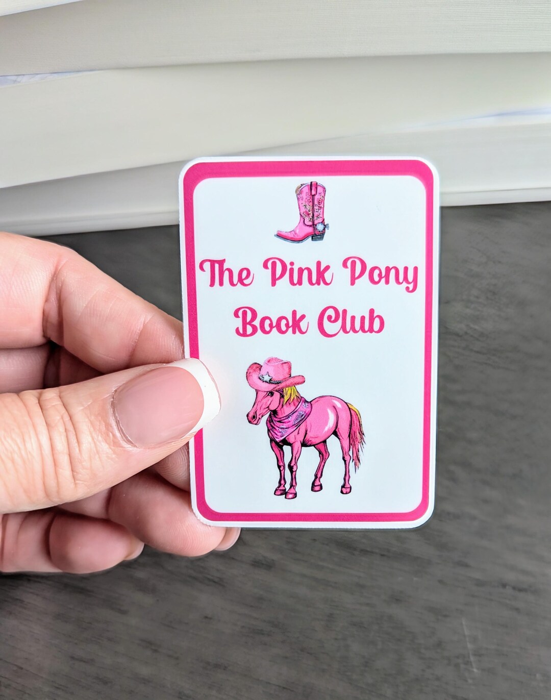 Pink Pony Book Club Sticker, Kindle Laptop Decal - Etsy