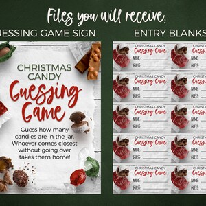 Candy Guessing Game With Entry Blanks • Christmas Party Door Prize ...