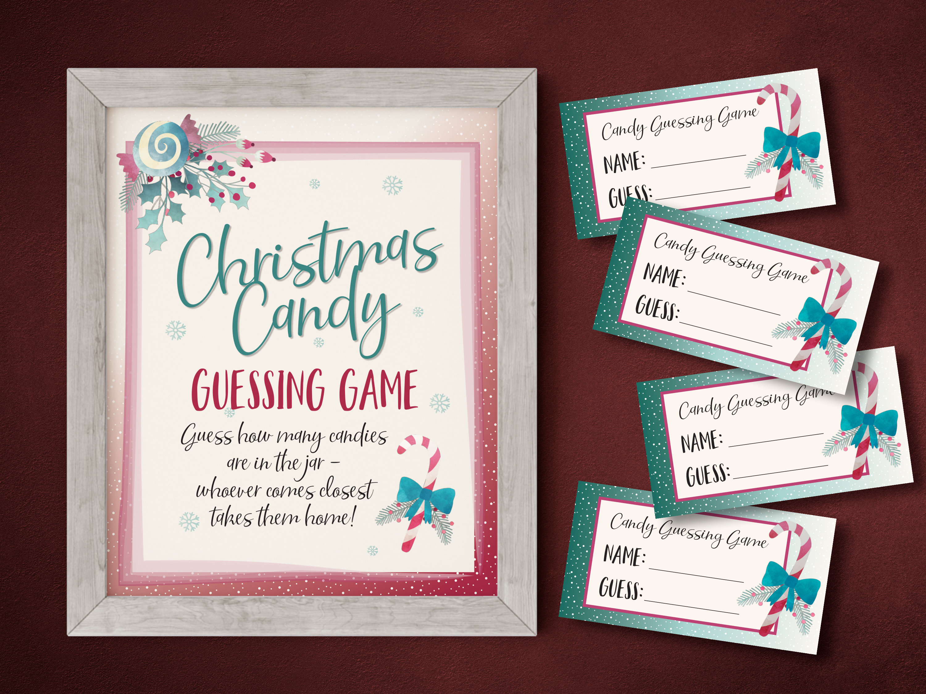 Candy Guessing Game W/entry Blanks • Christmas Holiday Party Candy ...