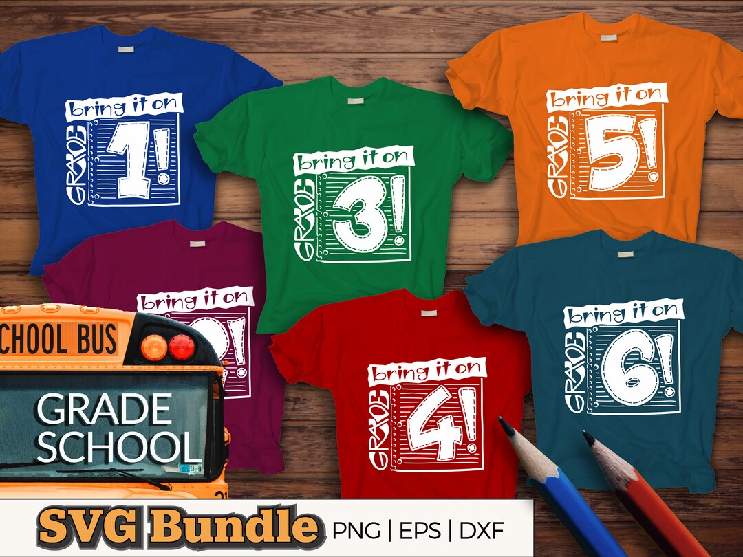 School Grades SVG Bundle - Pre-k, K, 1st, 2nd, 3rd, 4th, 5th and 6th ...