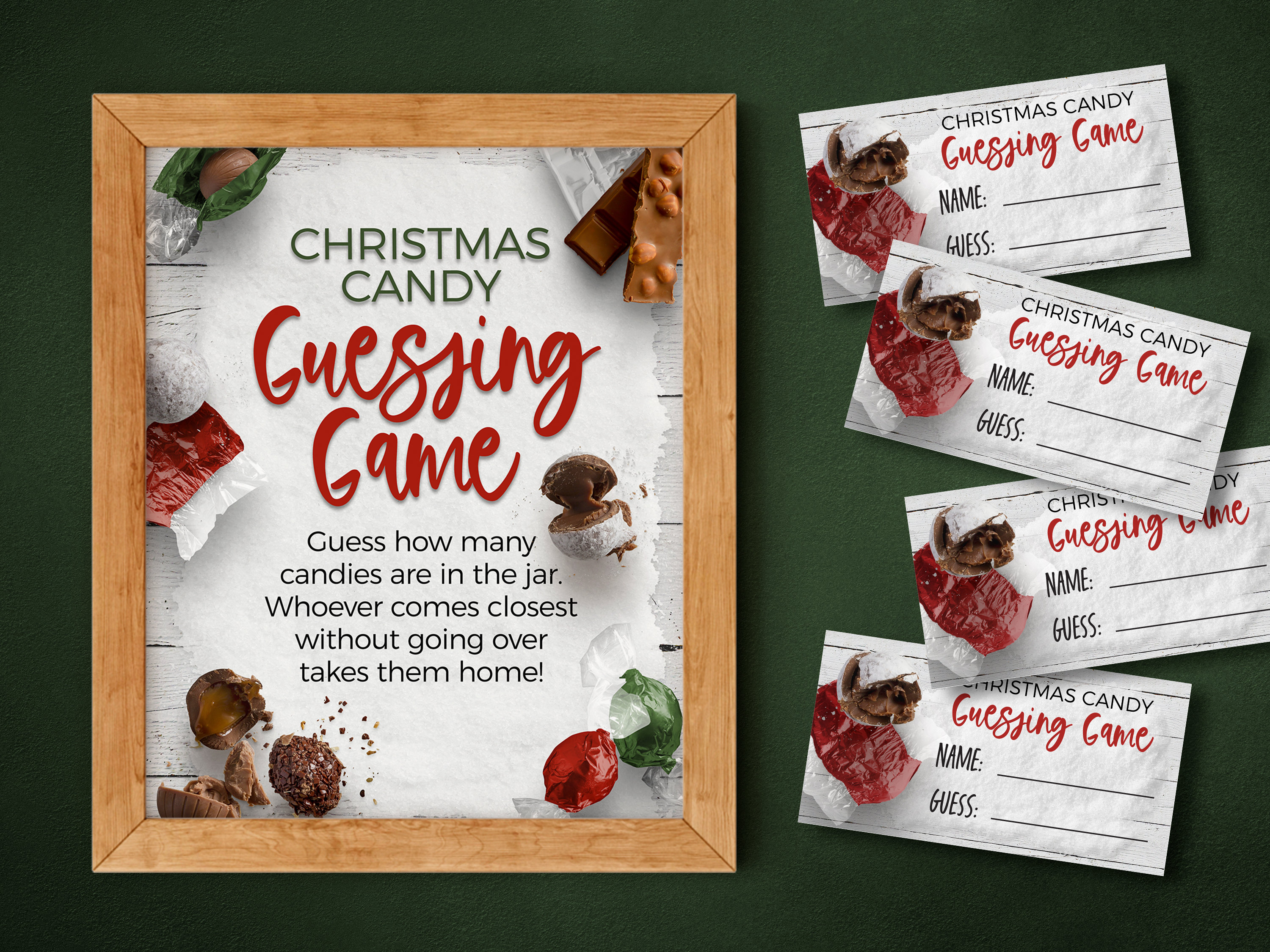 Candy Guessing Game With Entry Blanks • Christmas Party Door Prize ...
