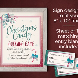 Candy Guessing Game W/entry Blanks • Christmas Holiday Party Candy ...