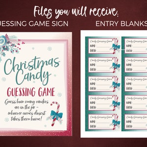 Candy Guessing Game W/entry Blanks • Christmas Holiday Party Candy ...