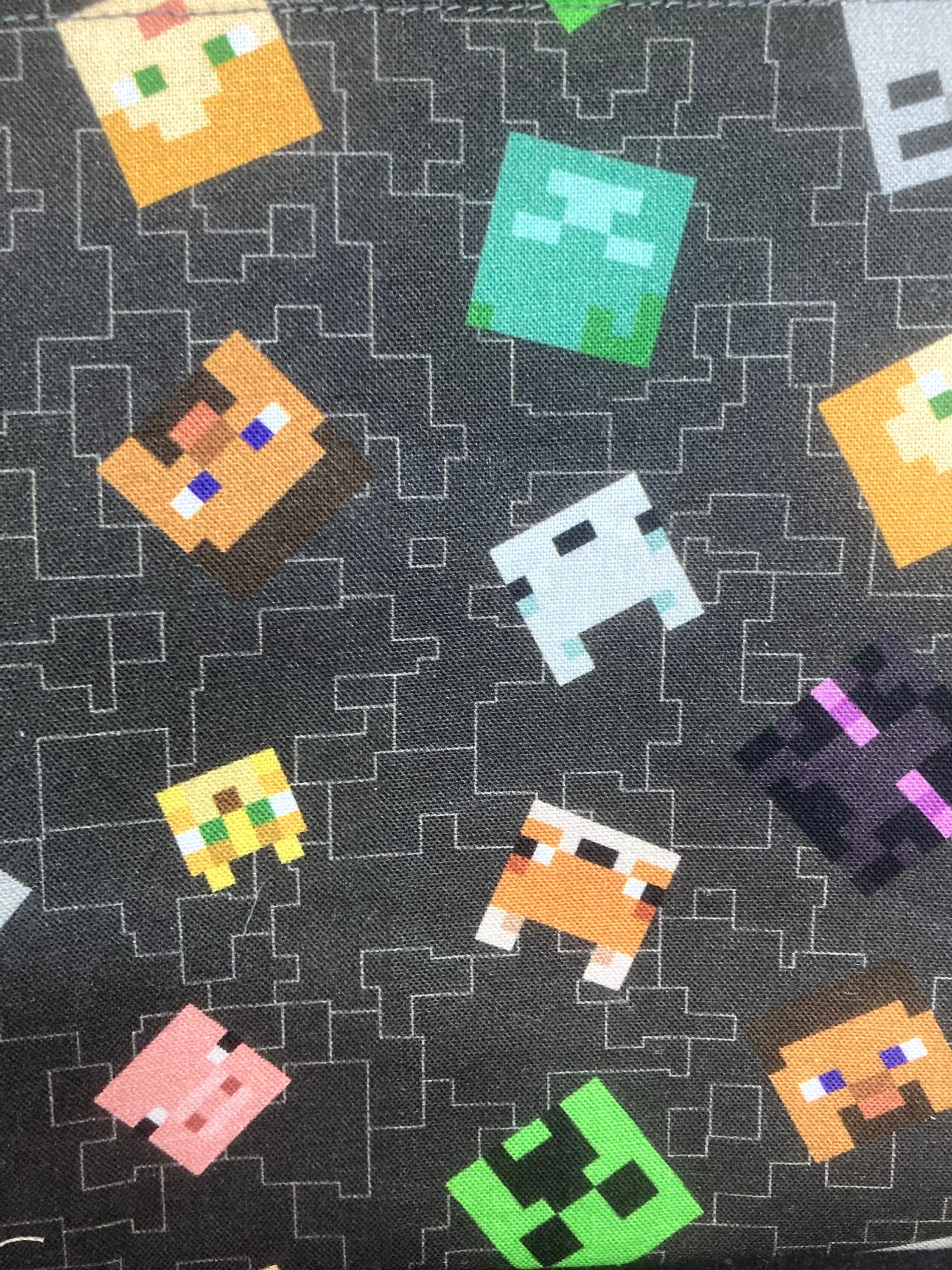 Minecraft inspired fabric zipper pouches and accessories. | Etsy