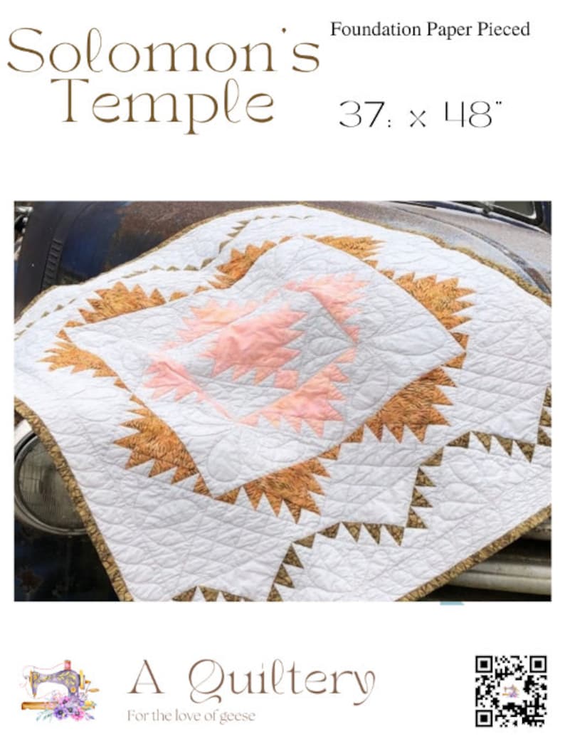Solomon's Temple Paper Pieced Quilt Pattern - Etsy