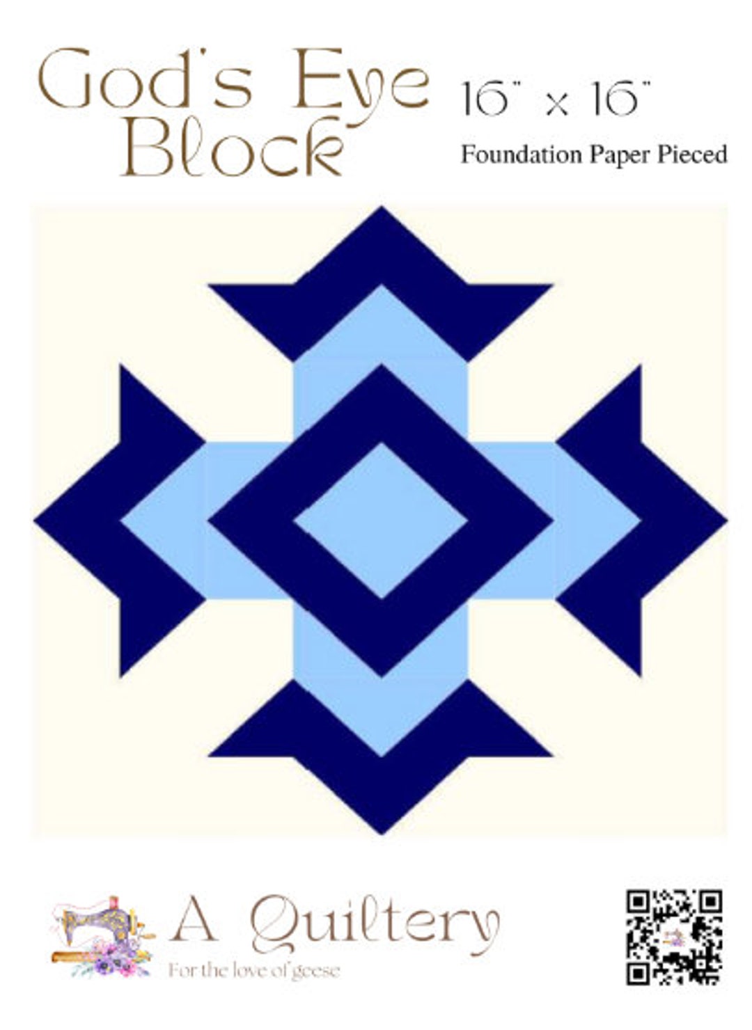 16" God's Eye Paper Pieced Quilt Block Pattern - Etsy