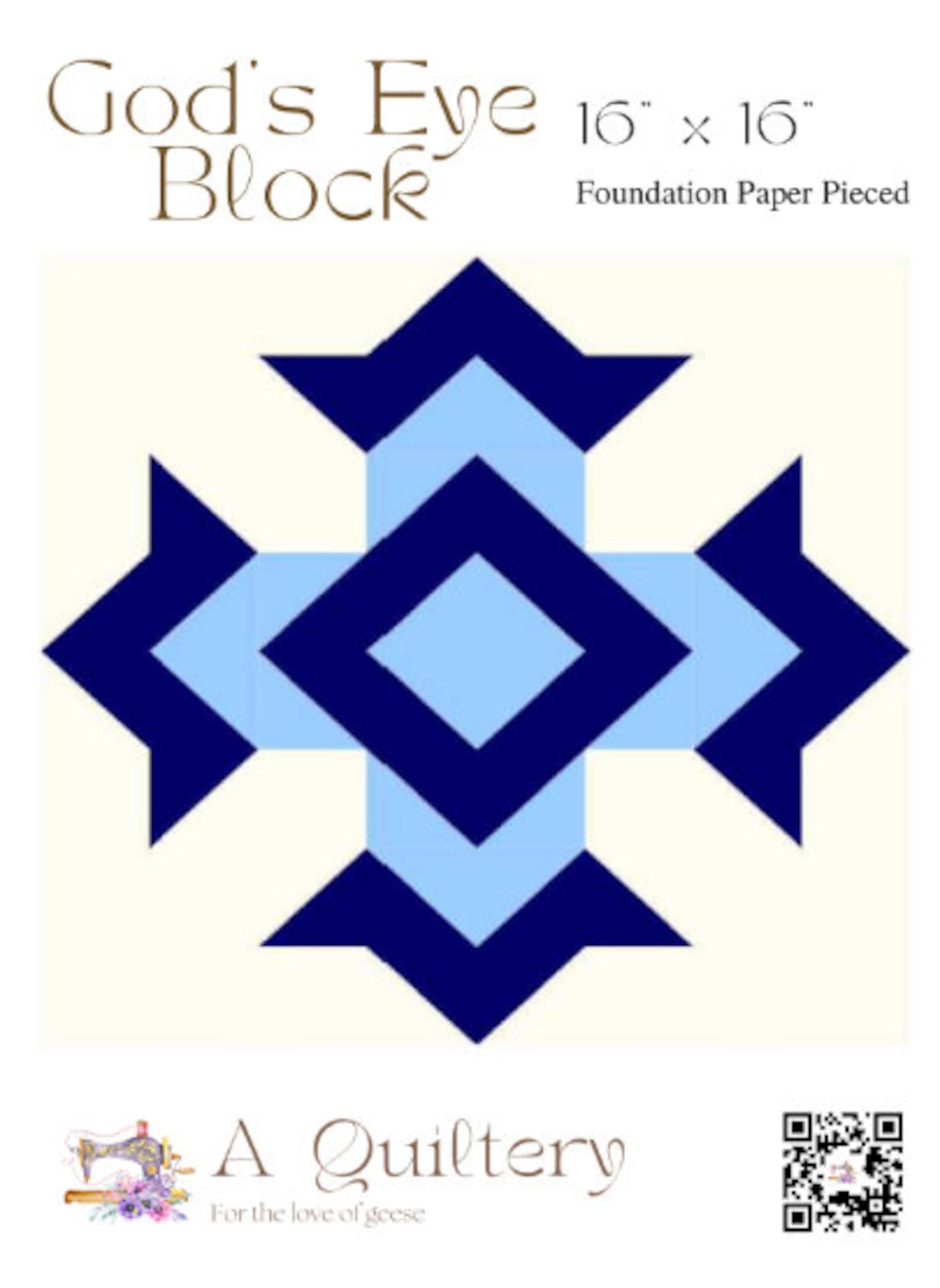 16" God's Eye Paper Pieced Quilt Block Pattern - Etsy