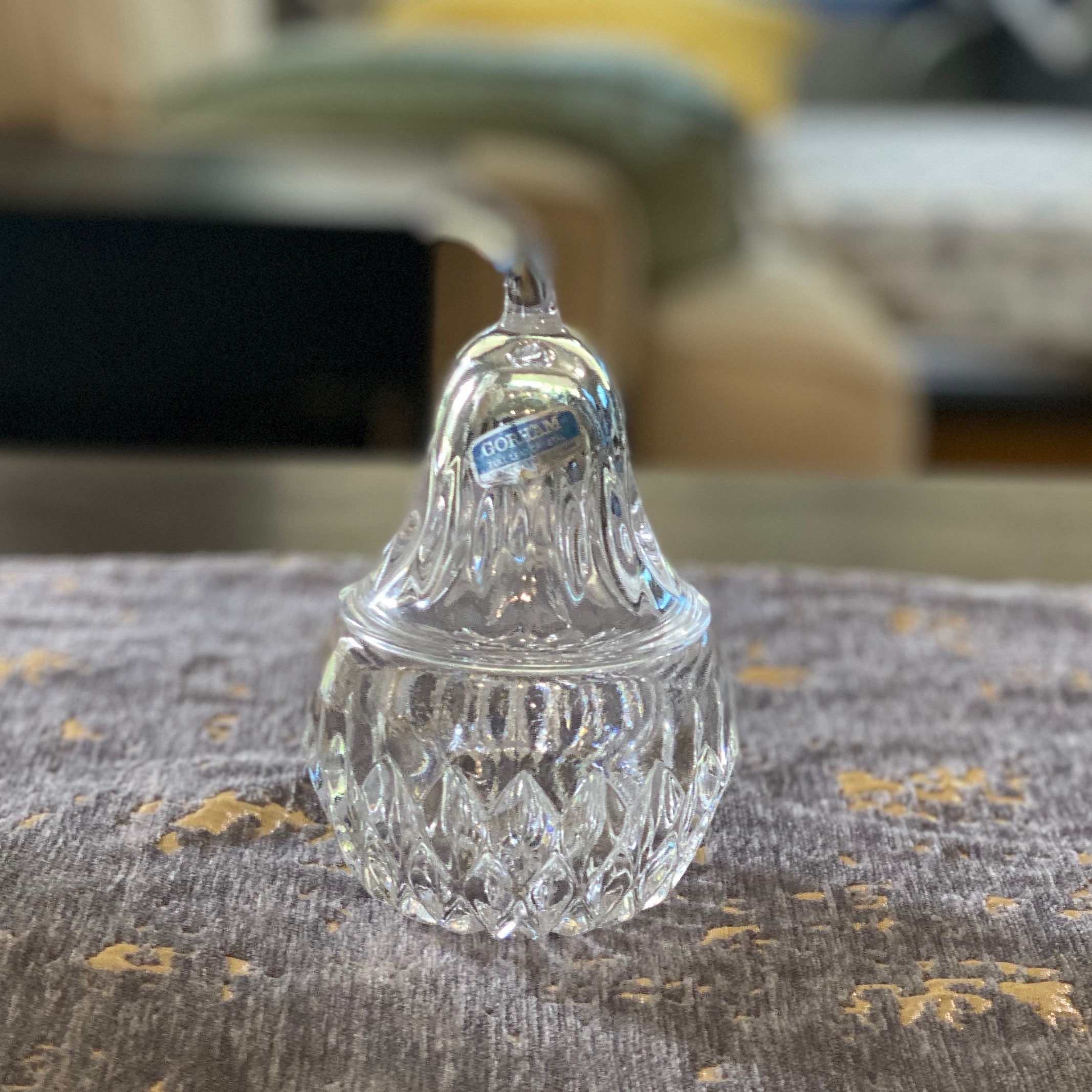 Vintage Gorham Full Lead Crystal Diamond Cut Pear Dish - Etsy