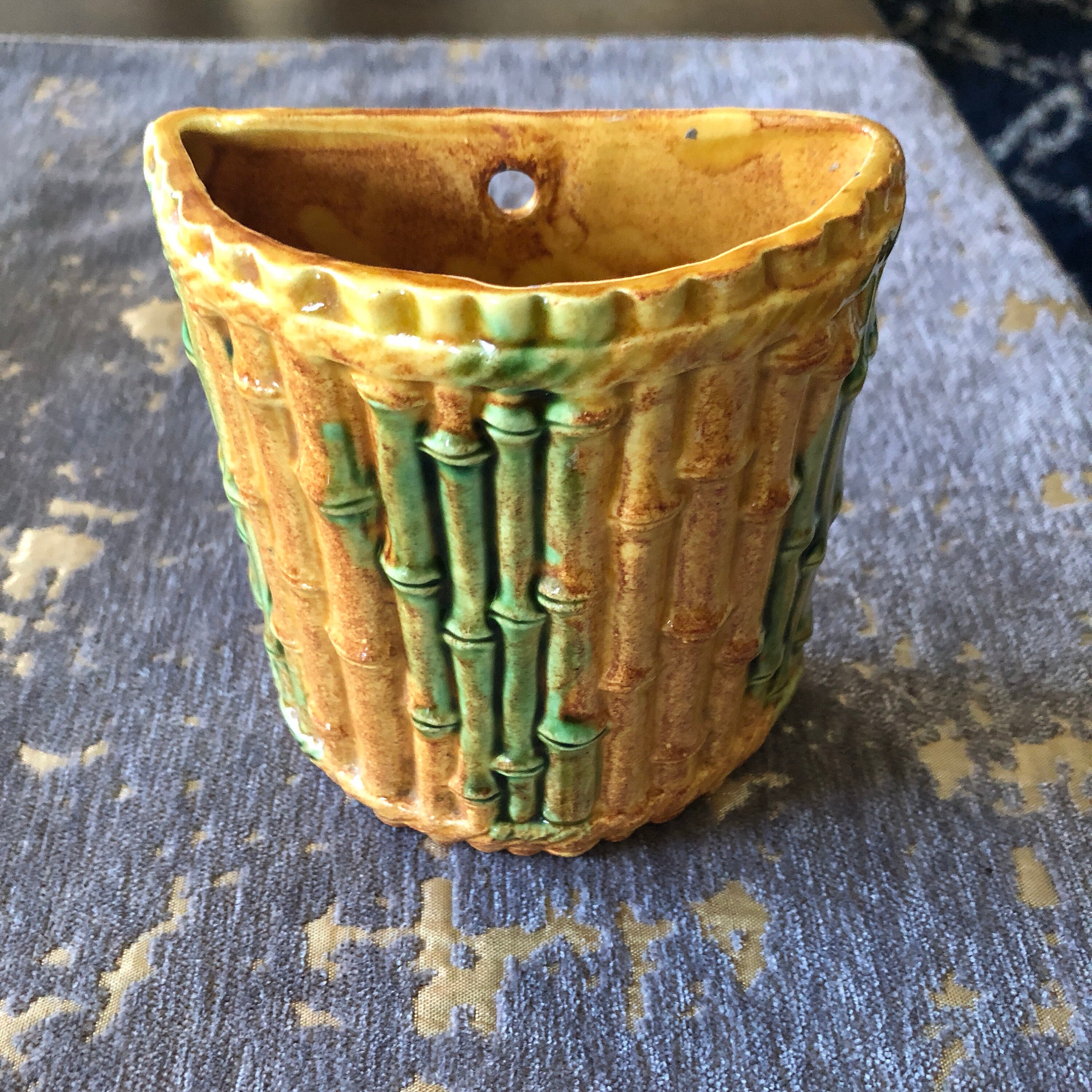 Vintage Jameson Pottery Ceramic Bamboo Hanging Planter | Etsy
